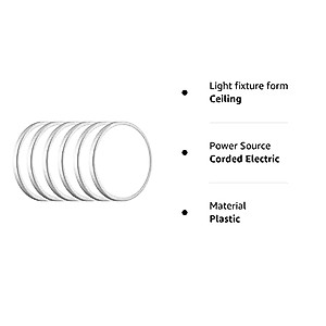 WKONCLDY 6PACK 3200lm LED Flush Mount Ceiling Light, Super Slim 12 inch LED Ceiling Light, 5000K Daylight LED Ceiling Light for Bedroom, living room, dining room, garage and office (White, Six Pack)