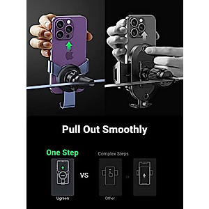 UGREEN Car Vent Phone Mount Gravity Phone Holder Car Air Vent Clip Mount Auto Lock Compatible with iPhone 14 Pro Max 14 Plus, iPhone 13 12 11 Pro Max XR XS 8 7 Plus SE, Samsung Galaxy S22 Smartphone