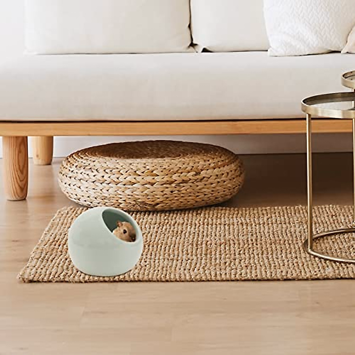 POPETPOP Small Animal Pet House Ceramic Nest Cool Bed Hamster Hideout House Hut Cave for Chinchillas Hamster Gerbils Hedgehog Green