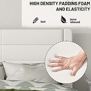 Linique Queen Size Wooden Bed Frame with 3 Storage Drawers,Queen PU Leather Upholstered Platform Bed with Headboard and Charging Station,White