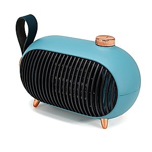 METKIIO Portable Mini Small Space Heater for Home and Office – Energy-Efficient with Overheating Protection – Retro Heater for Bedroom, Camping Tent, RV Trailer,Green