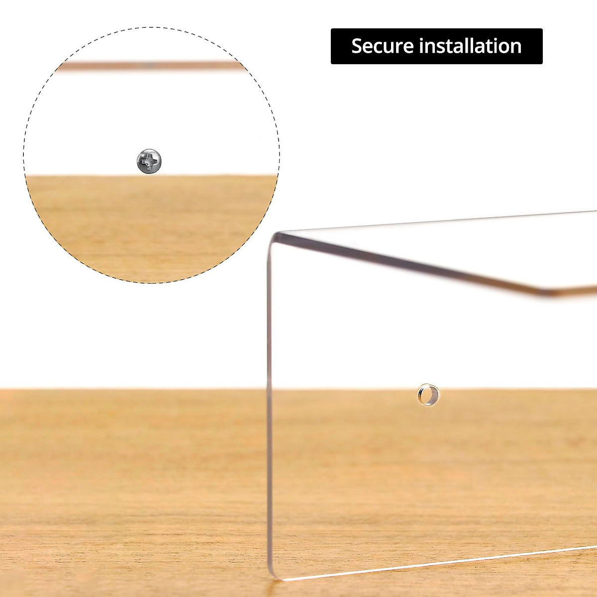 QWORK Acrylic Floating Shelves - Set of 2 12 Inch, Clear Wall-Mounted Display with Screws & Anchors - 4mm Thick