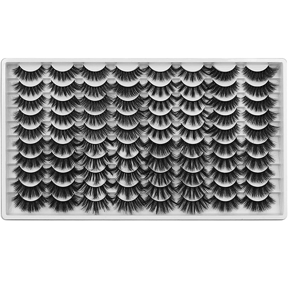 Mink Lashes Faux False Eyelashes Dramatic Natural Look 8 Styles Fake Eyelashes Pack 18-22MM Thick Crossed Fluffy Volume Reusable Eyelashes 3D Multi-layered Cat Eye&Round Shape by Boahankuke