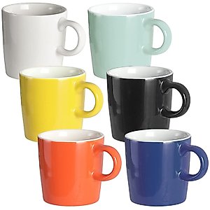 homEdge Mini Procelain Espresso Cup, 4 Ounces / 120 ml Tiny Coffee Mugs Ceramic Demitasse for Espresso, Tea- Set of 6, Assorted Color