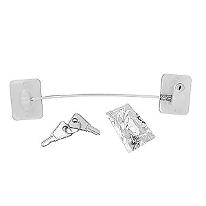 DAUERHAFT Lock, Window Lock Cable Restrictor Strong Key Unlocking for Refrigerators
