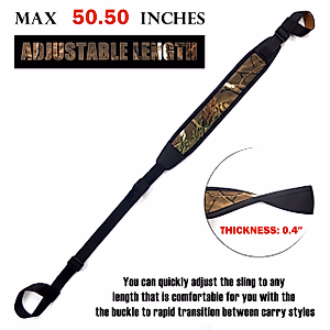 HUNTPAL 2 Point Non-Swivel No Drill Gun Sling for Shotgun Rifle, Neoprene Padded Hunting Sling 12/20 Gauge Shotgun Sling Shoulder Gun Strap with Thumb Hole