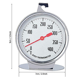 Stainless Steel Dial Oven Thermometer, Stand Up Monitoring Temperature Gauge Round Oven Displays for Home Kitchen Baking Supplies