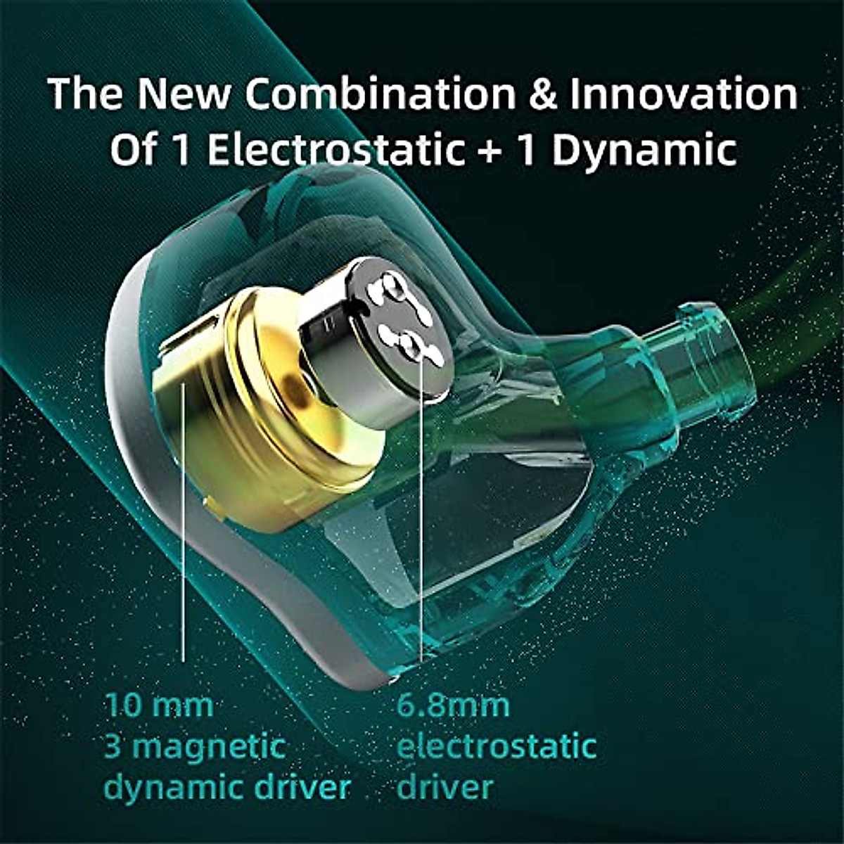 CCA NRA in Ear Monitor Earbuds Musicians Wired in-Ear Earphones Isolation Headphones for Cellphones Laptops Tablet Telephones, Gaming, Video, Music, Calling (Cyan, Without mic)