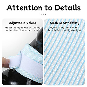 Cat Neck Brace Cover - Breathable & Adjustable Elizabethan Collar for Post-Surgery Recovery Anti-Scratch Anti-Lick Protection, Cervical Cone for Small Medium Large Dogs Puppies Kittens (X-Small,Pink)