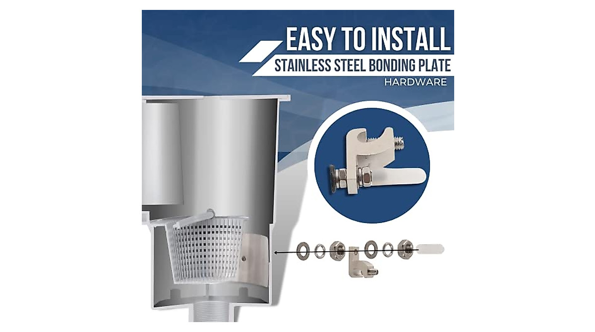 Pool Skimmer Bonding Kit - NEC Compliant Water Equipotential Plate