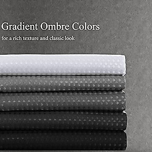 Black Shower Curtain, Polyester Ombre Bath Shower Curtains for Bathroom, Textured Fabric Waterproof Shower Curtain Liner with 12 Hooks,Machine Washable（72 x 72 inch,Black）
