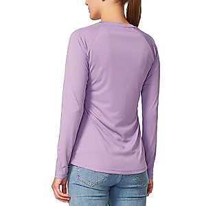 BALEAF Women's Long Sleeve Shirts UPF 50+ Sun Protection SPF Quick Dry Lightweight T-Shirt Outdoor Hiking Runing Fishing Purple Size S