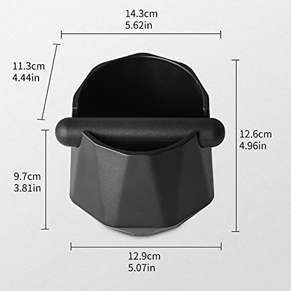 Coffee Knock Box Espresso Grounds - CAFEMASY Home Use Epsresso Accessories Unique Design Diamond Shape Mini Knock Box with Espresso Cleaning Brush