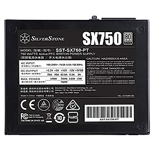 SilverStone SX750 Platinum, 750W SFX Fully Modular 80 PLUS Platinum Power Supply, SST-SX750-PT