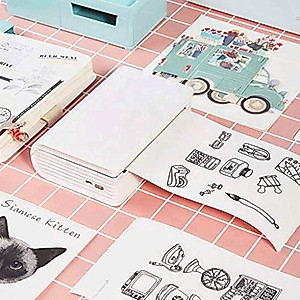 XWWDP Mini Photo Printer, Wireless Thermal Printer, Mobile Printer, Pocket Printer, Received Printer with USB Cable