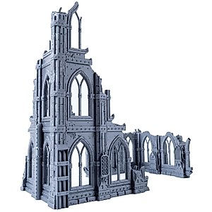3D Vikings Gothic Ruins Series - Set 1: Three-Story Ruined Edifice and Adjacent First Floor Remnant, 28/32mm Scale