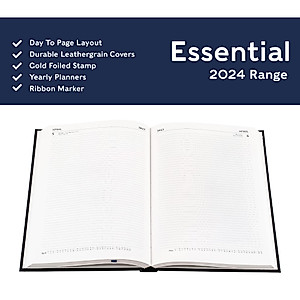Collins Essential 2024 Daily Planner - Daily Calendar 2024 Page A Day Diary, Journal & 2024 Planner - Business, Office, Academic and Personal Planner -A4 Size (Black) (A4 / Letter Size / 8.5" x 11",