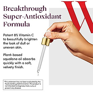 Womaness Fountain of Glow Vitamin C Face Serum - Menopause Support Brightening Serum for Improving Dull & Uneven Skin Tone - Super Antioxidant Serum of 8% Vitamin C + Plant Derived Squalane Oil (50ml)