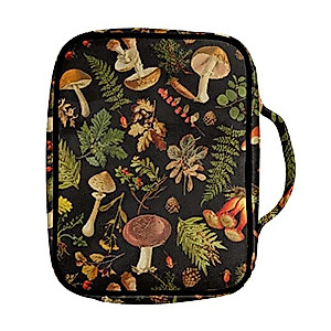 xixirimido Mushroom Bible Cover Bag for Women Girls Cases Bookmark Lightweight Durable Girls Accessories Protective with Handle and Zipper Pocket