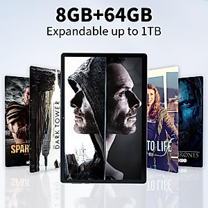 aiprotablet Android 13 Tablet 10.5 inch Tablets, 1920x1200 FHD IPS Display, 4G Cellular Tablet with 8GB RAM 64GB ROM 1TB Expand, Octa-Core Processor, 6000mAh, 8MP+13MP Camera, Face