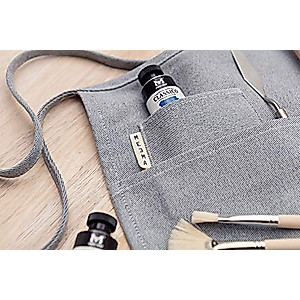 MEEMA Blue Half Apron with Pockets | Upcycled Denim and Cotton | Ideal for Restaurant Unisex Waitress Apron | 23X13 in, One Size Fits All