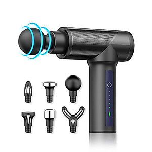 Sportneer Massage Gun, Deep Tissue Muscle Percussion Massager Gun for Athletes, Handheld Electric Back Massager for Muscle Relax & Pain Relief, 48Wh LG Battery Cells, Ultra Quiet and Lightweight