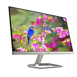 HP 24F LED-Backlit 24 Inch Anti-Glare FHD (1920 x 1080) Monitor, | VGA Port, HDMI | 16.7 Million Colors, Viewing Angles: Horizontal: 178° Vertical: 178°, 5ms Respond Time, Black & Silver (Renewed)