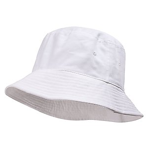 TOP HEADWEAR Bucket Hat for Men Women - Cotton Packable Fishing Cap, White L/XL
