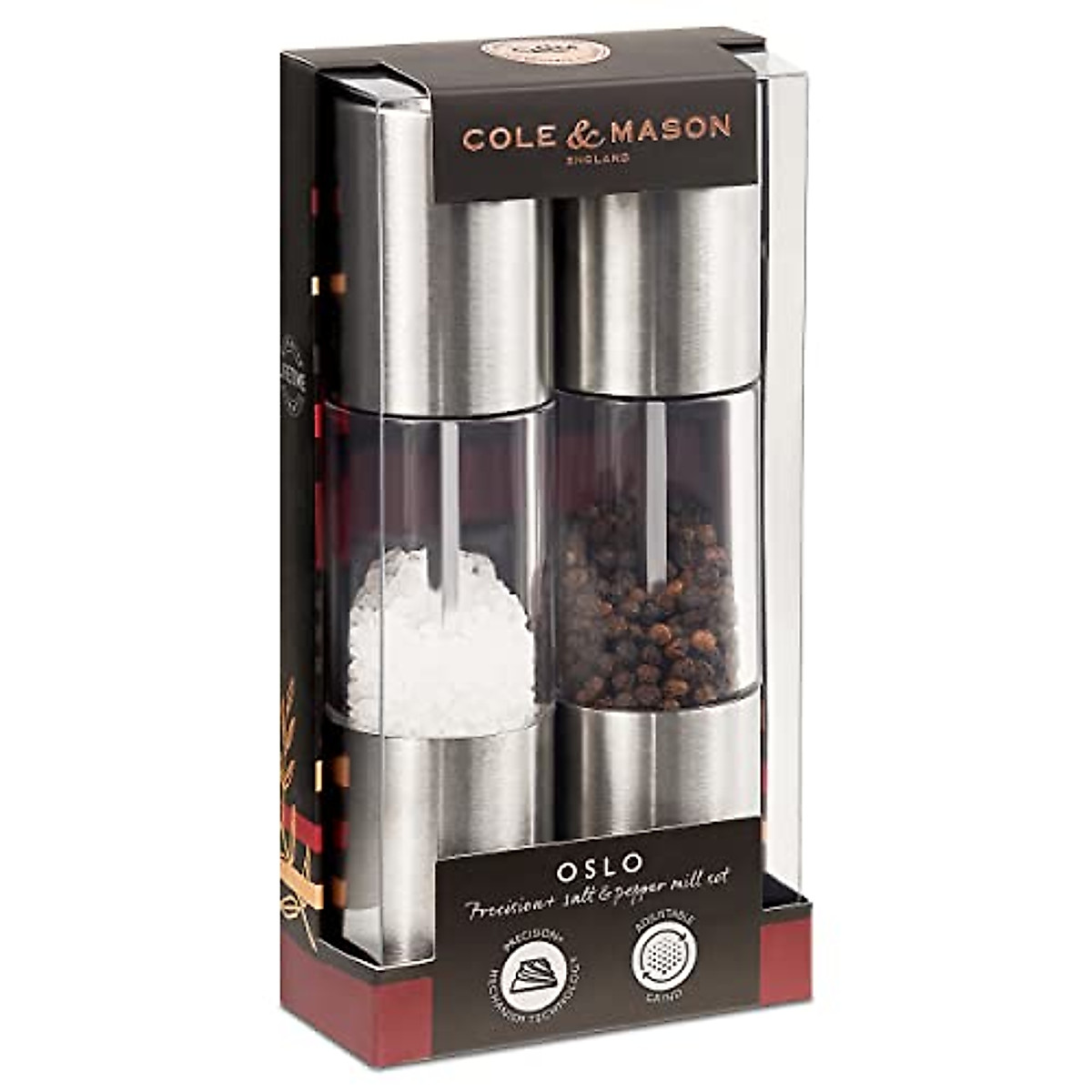 Cole & Mason Oslo PM/SM GS 180mm Clr S/Steel Precisio, 185 mm, Silver/Clear