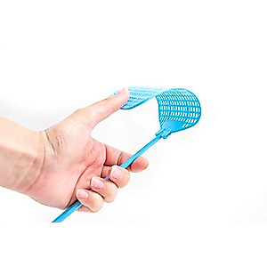 AYA Fly SWATTER 2 Pack Flexible Strong Manual SWAT Set with Long Handle Summer Colors Multi Pack (Blue Green)
