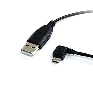 StarTech.com 3 ft / 91cm Micro USB Cable - A to Left Angle Micro B - USB Type A - 90 Degree Micro-USB Type B (M) - Black (UUSBHAUB3LA)