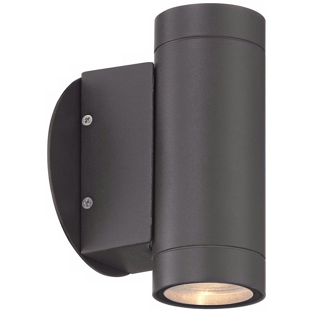 Possini Euro Design Modern Sconce Outdoor Wall Light Fixture Matte Bronze Cylinder 6 1/2" Tempered Glass Lens Up Down Decor for Exterior House Porch Patio Outside Deck Garage Front Door Garden Home