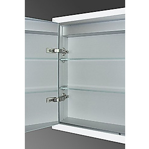 LTL Home Products LI5171 Kona Lighted LED Medicine Cabinet Mirror, 36" x 28" x 5", Aluminum