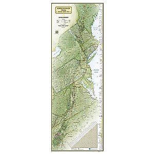 National Geographic Appalachian Trail Wall Map in gift box (18 x 48 in) (National Geographic Reference Map)