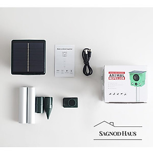 Animal Repellent Outdoor,Ultrasonic Pest Repeller with Motion, Light Sensor and Sound for Cat/Birds/Deer/Skunk/Rat/Squirrel. Deterrent Devices for Yard, Garden, Farm or Patio