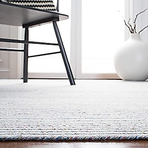 SAFAVIEH Cape Cod Collection Accent Rug - 4' x 6', Ivory & Green, Handmade Braided, Ideal for High Traffic Areas in Entryway, Living Room, Bedroom (CAP229A)