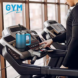 40 oz Insulated Tumbler with Handle and Straw Spout Lid - 100% Leak-proof Travel Coffee Cup, BPA Free Spill Proof Metal Mug, Vacuum Water Bottle- (Cold-34H & Hot-10H), Straw Cover, Silicone Boot