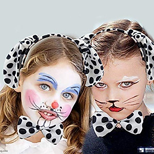Dxhycc Dalmatian Costume Set Dog Ears Headband Bowtie Tail Tutu for Kids Girls Halloween Costume Cosplay Party