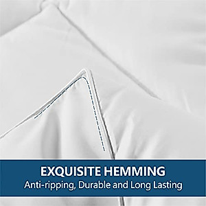 Cozynight Down Alternative Comforter-All Season Queen Comforter Duvet Insert with Corner Tabs-Breathable-Diamond Stitched Reversible White Comforter 90x90 inches