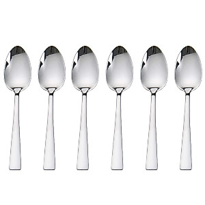faderic 6-Piece Tea Spoons Dessert Coffee Spoons 18/0 Stainless Steel Spoons 6.29-Inch Silver