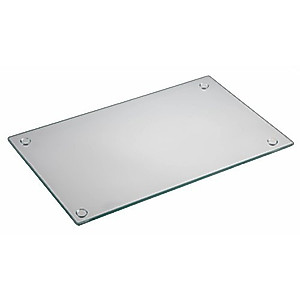 9.75 x 6 inch Rectangle Glass Cutting Board Bundle by Clever Chef - 4 Non Slip, Shatter-Resistant, Durable, Stain-Resistant, and Dishwasher Safe