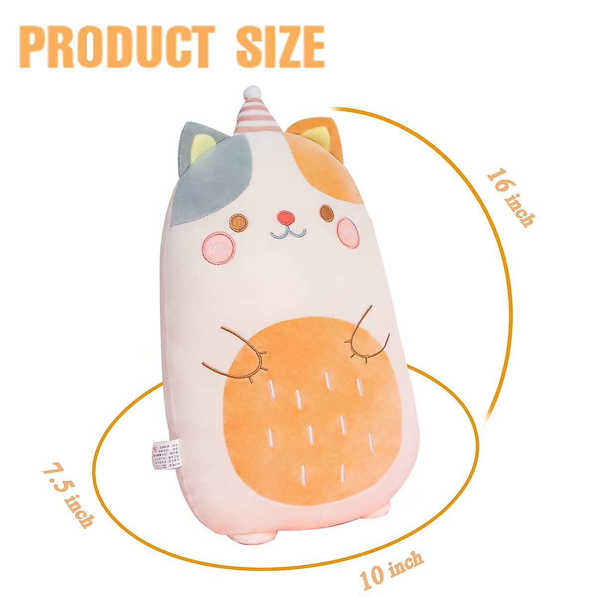Tuscyvk Cat Stuffed Animal Toys Dolls, 16 Inch Super Soft Cute Cat Plush Pillow Toy, Soft Hugging Pillow Plushie Toy Birthday Gifts for Boys and Girls, Valentine, Christmas