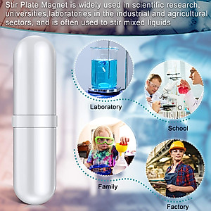 Magnetic Stir Bar White Stir Rod Magnetic Stir Plate with Ring Shape Magnet Stirrer Mixer Stirring Bar for Laboratory (16 Pieces,35 mm/ 1.38 Inch)