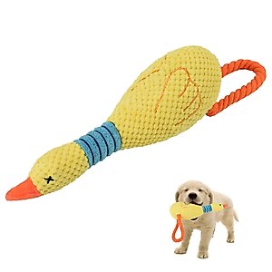 Beautyflier Indestructible Dog Toys for Aggressive Chewers Squeaky Dog Crinkle Plush Toys Durable Teething Chew Toys for Small Medium Large Breed Puppy Chew Teething, Duck Interactive
