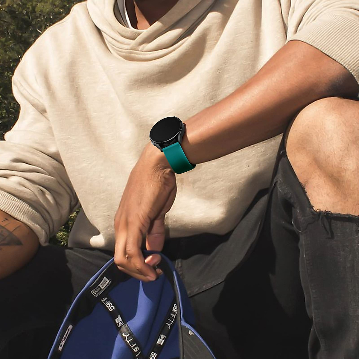 Maledan 8 Pack Bands Compatible with Samsung Galaxy Watch 7 6 5 4 FE Band 40mm 44m, Galaxy Watch 5 Pro Band/Watch 6 4 Classic Band, 20mm Soft Silicone Wristband Replacement Women Men, Large