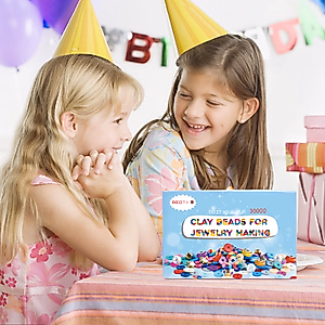Redtwo 30000 Pcs Clay Beads Bracelet Making Kit, 9 Boxes 192 Colors Friendship Bracelet Kit Flat Polymer Heishi Beads for Jewelry Making, Crafts Gift for Girls Ages 6-12 (Clay Beads 30000)