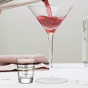 Beautyflier Shot Glasses Measuring cup Liquid Heavy Glass Wine Glass Espresso Shot Glass 26-Incremental Measurement 1oz, 6 Tsp, 2 Tbs, 30ml