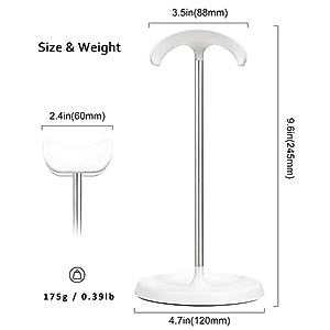 Headphone Stand, Curved Headset Stand with Storage Tray, Heavy Base Gaming Headset Holder for AirPods Max, AirPods, AirPods Pro, Beats, Bose, Sennheiser, Sony and More (White)