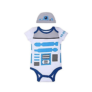 STAR WARS Boys’ Roleplay Short Sleeve Bodysuit for Newborn and Infant – White or Brown or Black