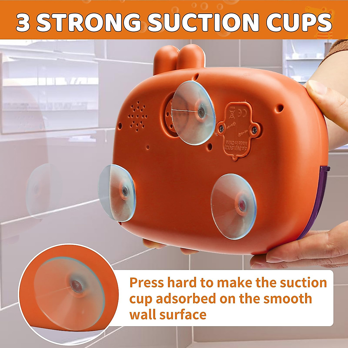 LZZAPJ Bath Toys for Toddlers 1-3，Dinosaur Bath Bubble Maker，Infant Shower Bath Toys for Kids 2-3-4 Years Old，Babies Bathtub Toys Gift for Boys Girls (Orange)